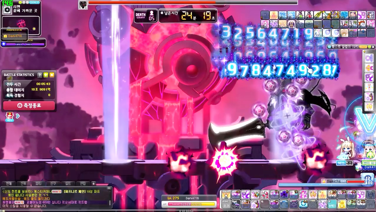 冒险岛韩服正式服KMS1.2.330职业天使玩家勇闯普通模式敦凯尔首位...