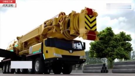 很直观的起重吊车机械安装动画演示,你学会了吗?