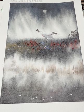 跟我一起来学水彩吧~古风古调~一起感受生活的乐趣 #古风 #水彩 #画画 #手绘 #插画