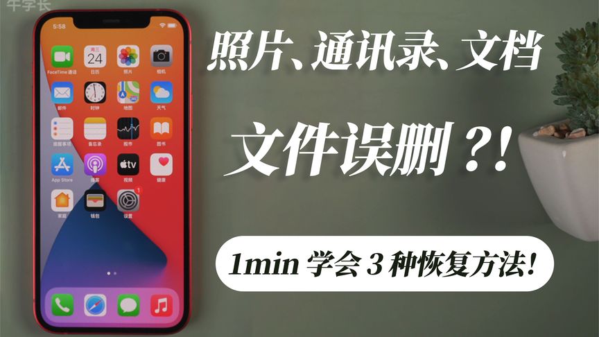 苹果手机文件误删怎么恢复?1min 学会这3种方法,教你免费找回!