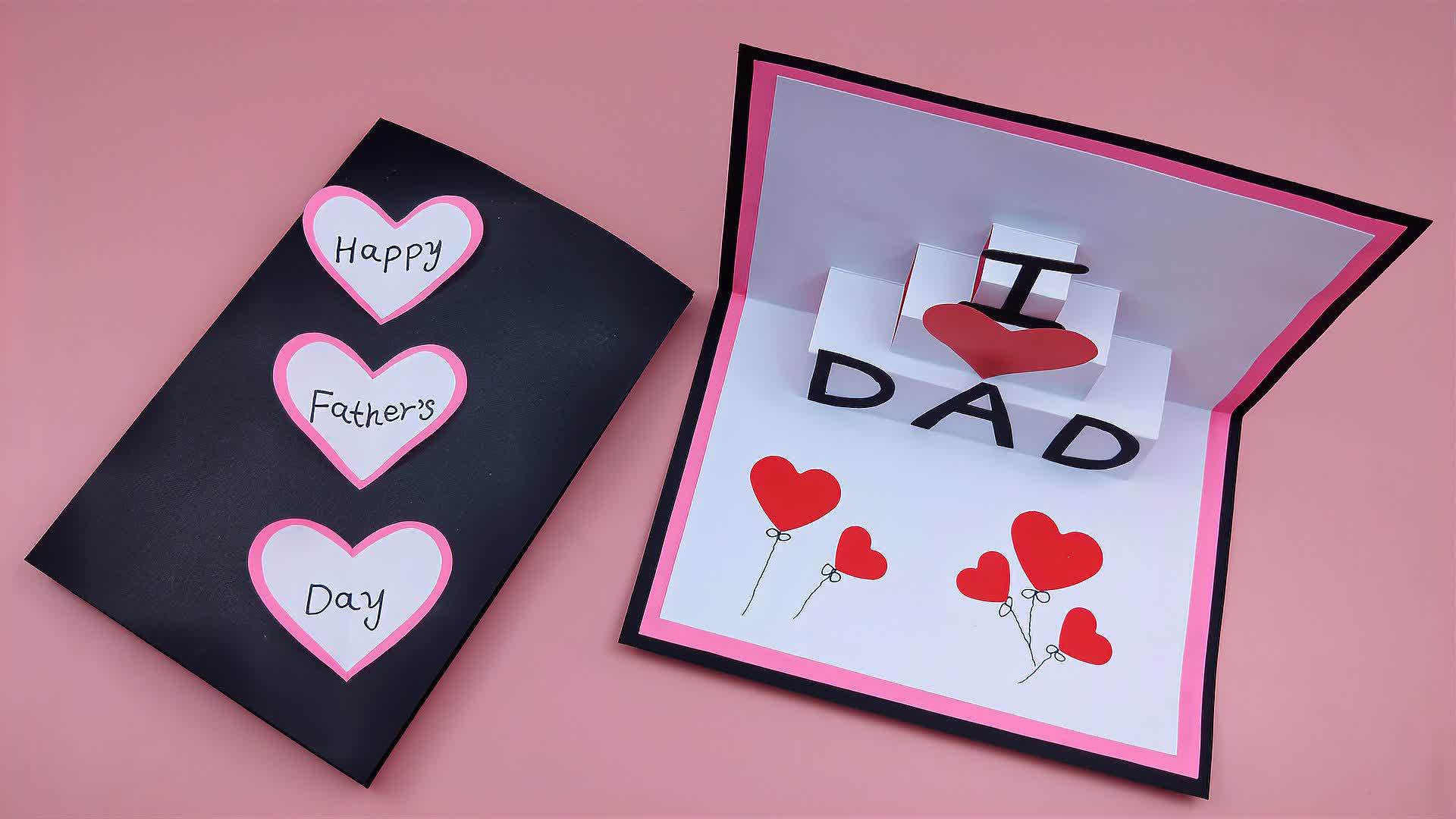 ...的父亲节贺卡,满满的幸福送给爸爸,手工折纸DIY教程