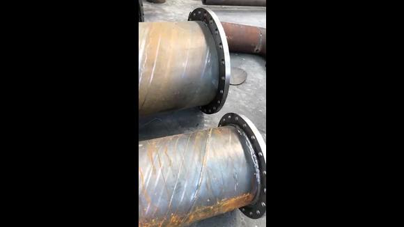 螺旋钢管 提前焊接法兰预制,管道专用 现场可直接 进行安装
