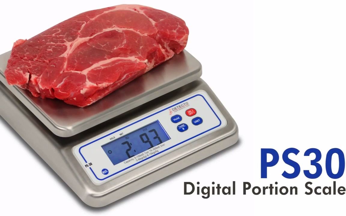 美国DETECTO PS30数字分量秤 电子台秤 食物称重秤使用操作演示