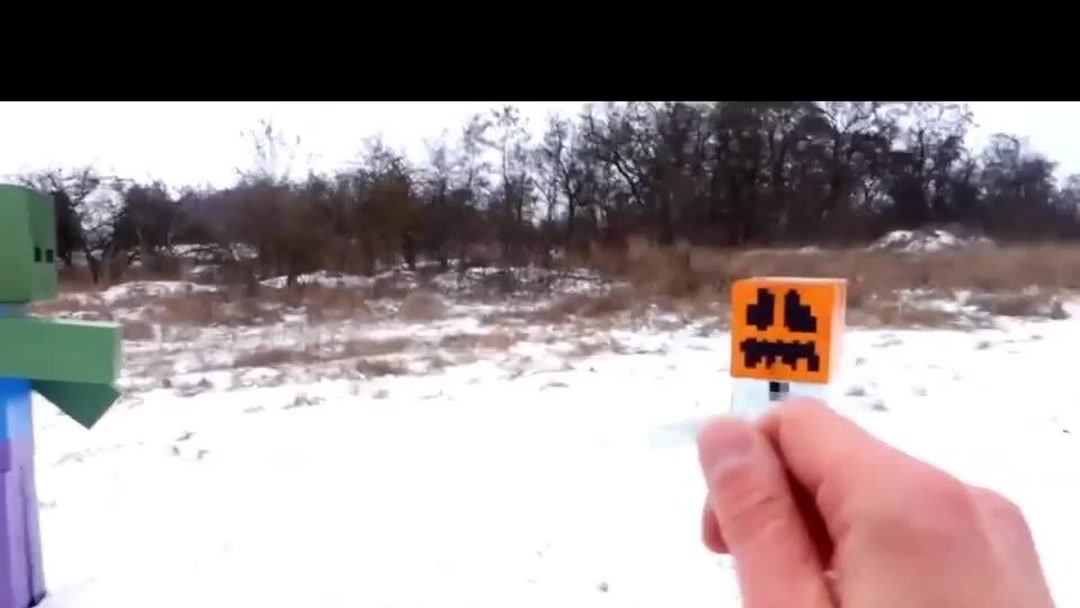 我的世界现实视角视频:真正的雪魔像大战僵尸!pm