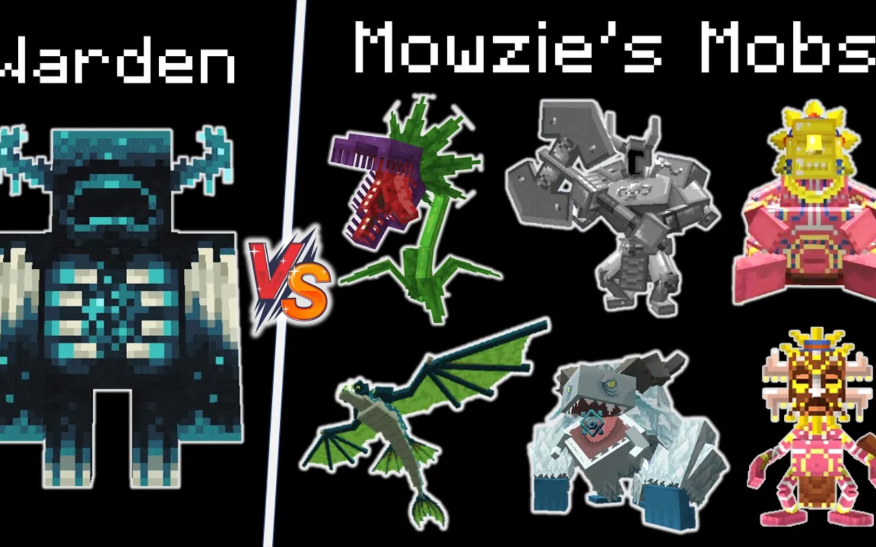 【Minecraft】我的世界 循声守卫Warden 大战 Mowzie的生物(基岩版...