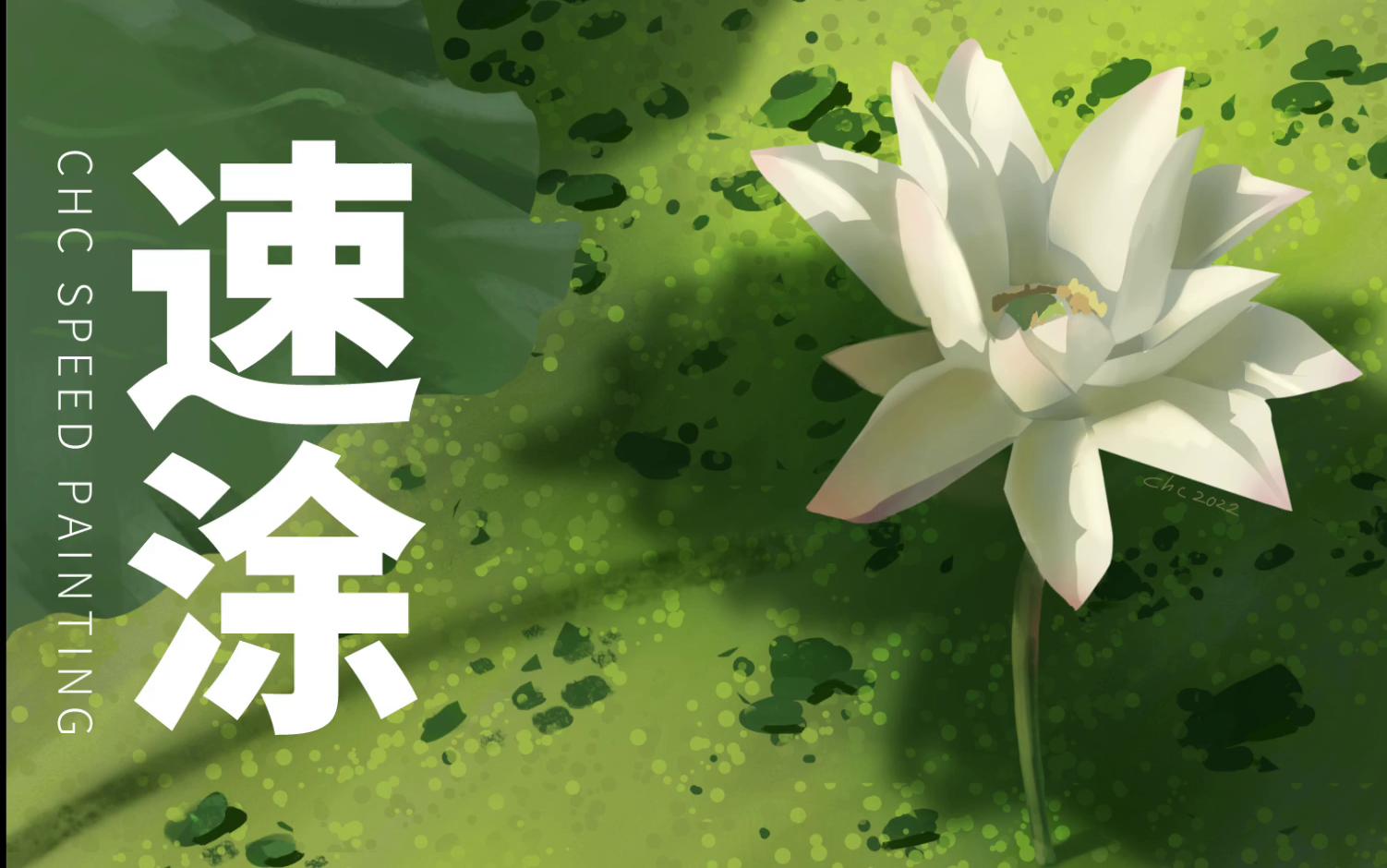 板绘速涂过程,荷花怎么用电脑PS来绘画画