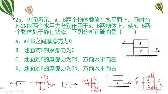 叠放在一起的两个物体,怎样分析之间的摩擦力更简单呢?