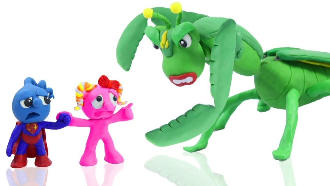 蓝可爱动画!功夫螳螂,超级英雄定格动画