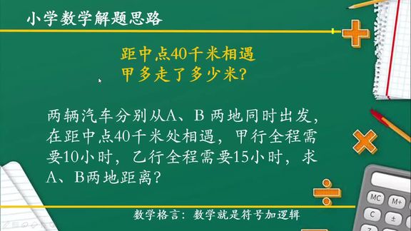 线段图演示距中点相遇行程应用题小学数学小升初考试奥数培优课堂