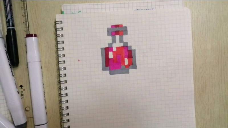 我的世界像素画治疗药水