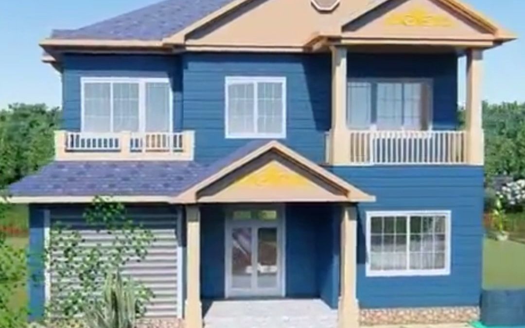 农村经典实用自建房别墅设计,房型紧凑,带车库,双阳台采光足