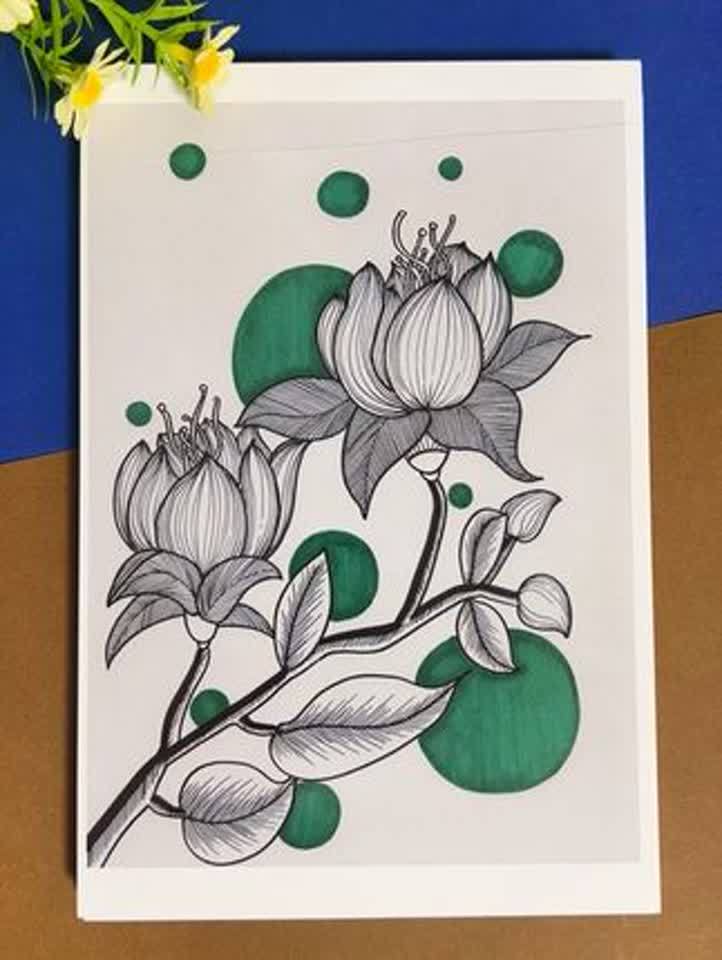 好看的线描画来啦,适合基础薄弱的孩子学习,淡淡的色彩和不同的点线...