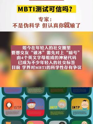 MBTI测试可信吗?专家:不是伪科学,但认真你就输了!