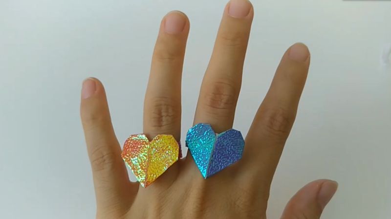 折纸爱心戒指,表白神器,简单好学,还可以写上你想对他说的话哦