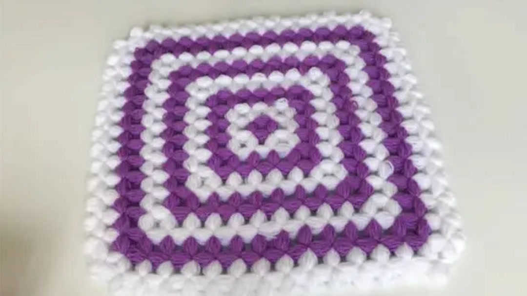 钩针编织漂亮的回字形创意桌垫,简单易学,0基础都可以尝试