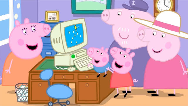 小猪佩奇简笔画之乔治是个电脑高手