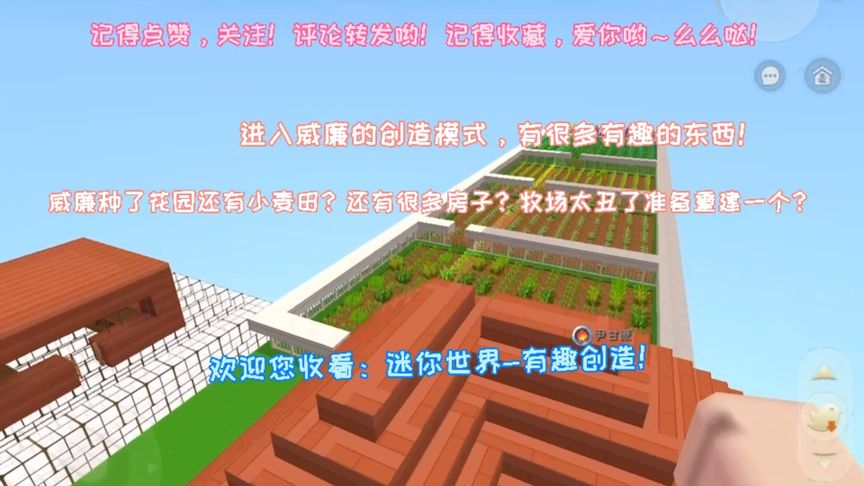 迷你世界-有趣创造:进入创造模式,威廉种了小麦田?有很多房子