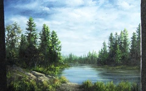 森林湖丨凯文教你画油画