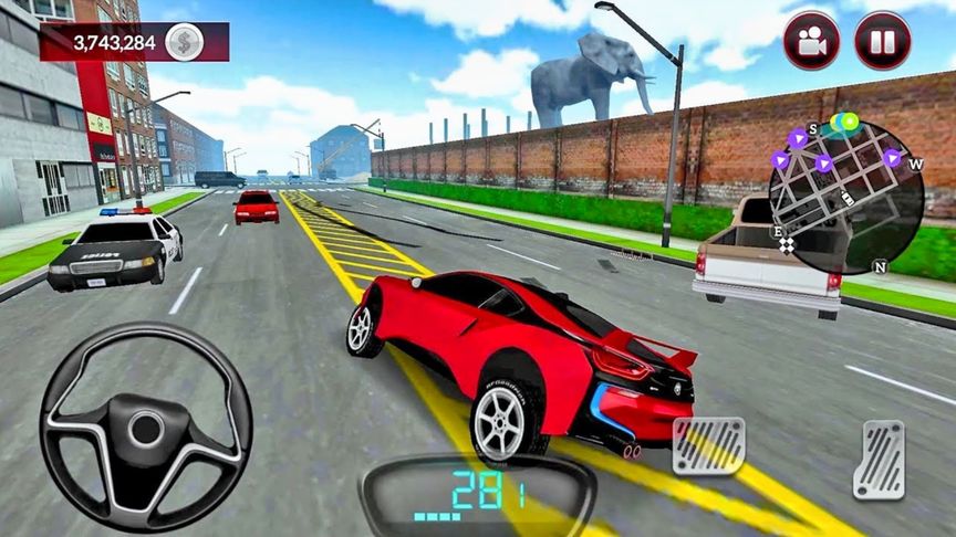 汽车模拟器《趣味赛车游戏》,驱动器速度疯狂行驶!
