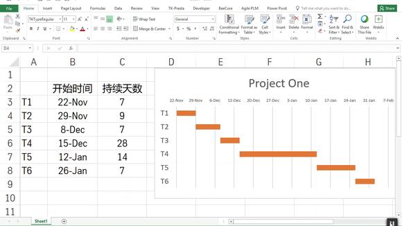 如何使用图表制作简单的时间进度计划