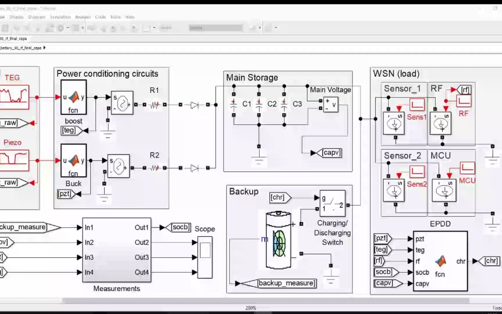 MATLAB SIMULINK 中具有连续负载的可充电电池模型