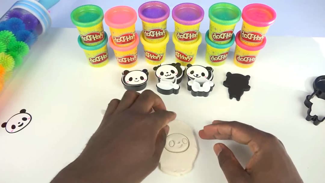 小熊猫印章制作橡皮泥版小熊猫