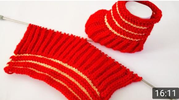 棒针编织可爱的宝宝毛线鞋，舒适好穿不伤脚，宝妈们赶紧学起来！