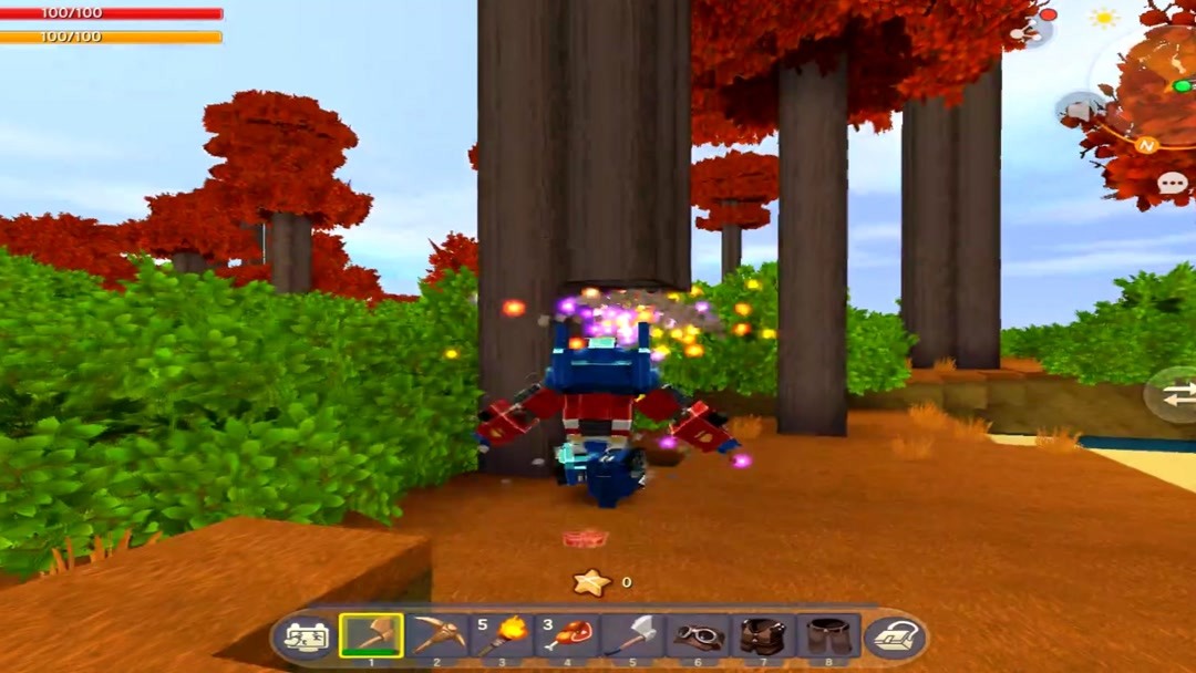 迷你世界:新生存里面居然可以砍树爆星星,简直太无敌了吧!