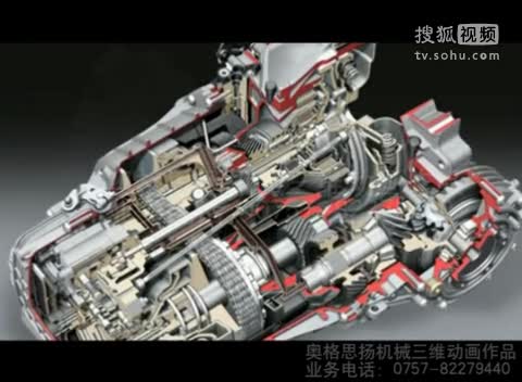 佛山三维机械动画作品实例(机械组装三维动画(汽车引擎))