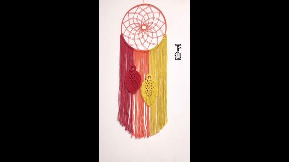程 三彩捕梦网制作(下),有朋友私信的叶子流苏编织也在里面哦!