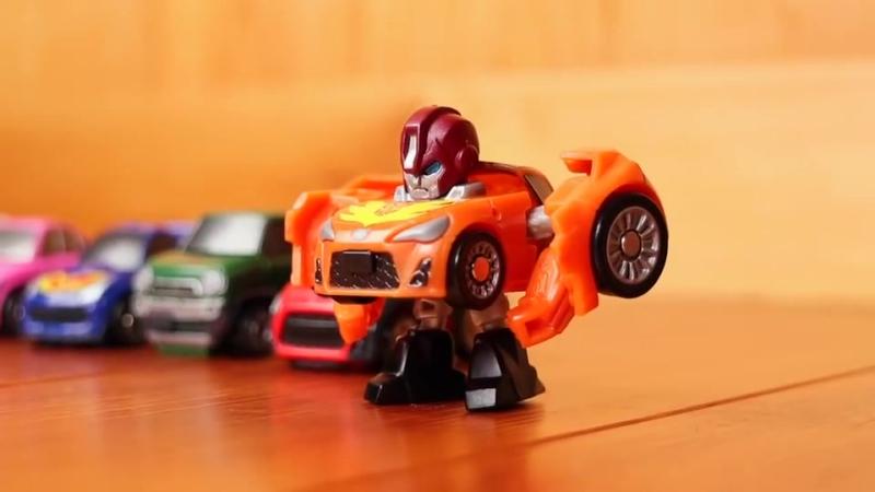 变形金刚玩具动画,19个小汽车自动变身机器人