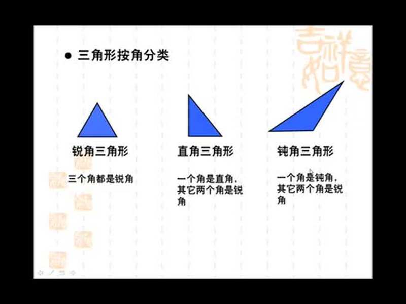 《三角形的分类》微课(人教版四下)