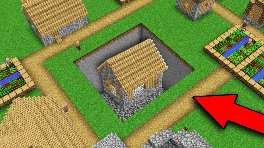 小梦的MC:坑里的秘密住宅出现在村镇!在我的世界中!