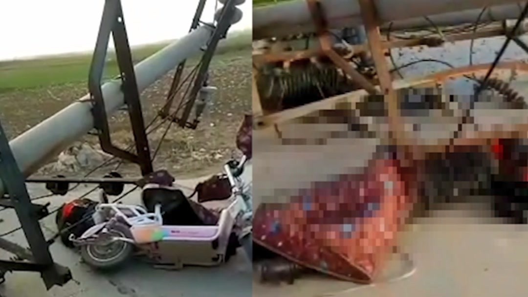 悲剧!大风吹倒电线杆,女子骑电动车上班途中被砸当场身亡