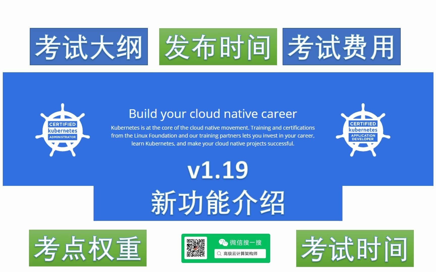 ...netes(k8s)v1.19新功能 || 认证费用 || 考试大纲介绍 - 高级云计算架构师