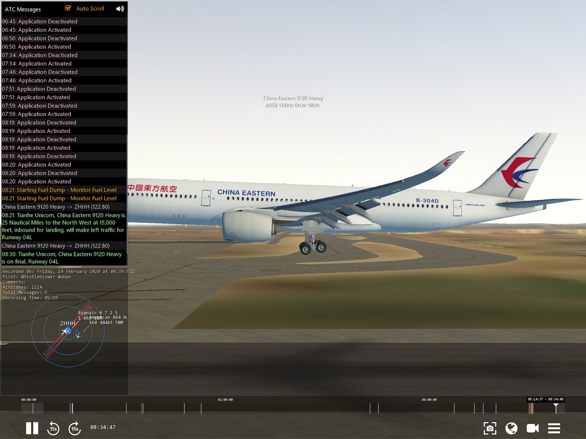 Infinite Flight 模拟飞行 伊斯兰堡 ISB - WUH 武汉天河 包含沿途风景