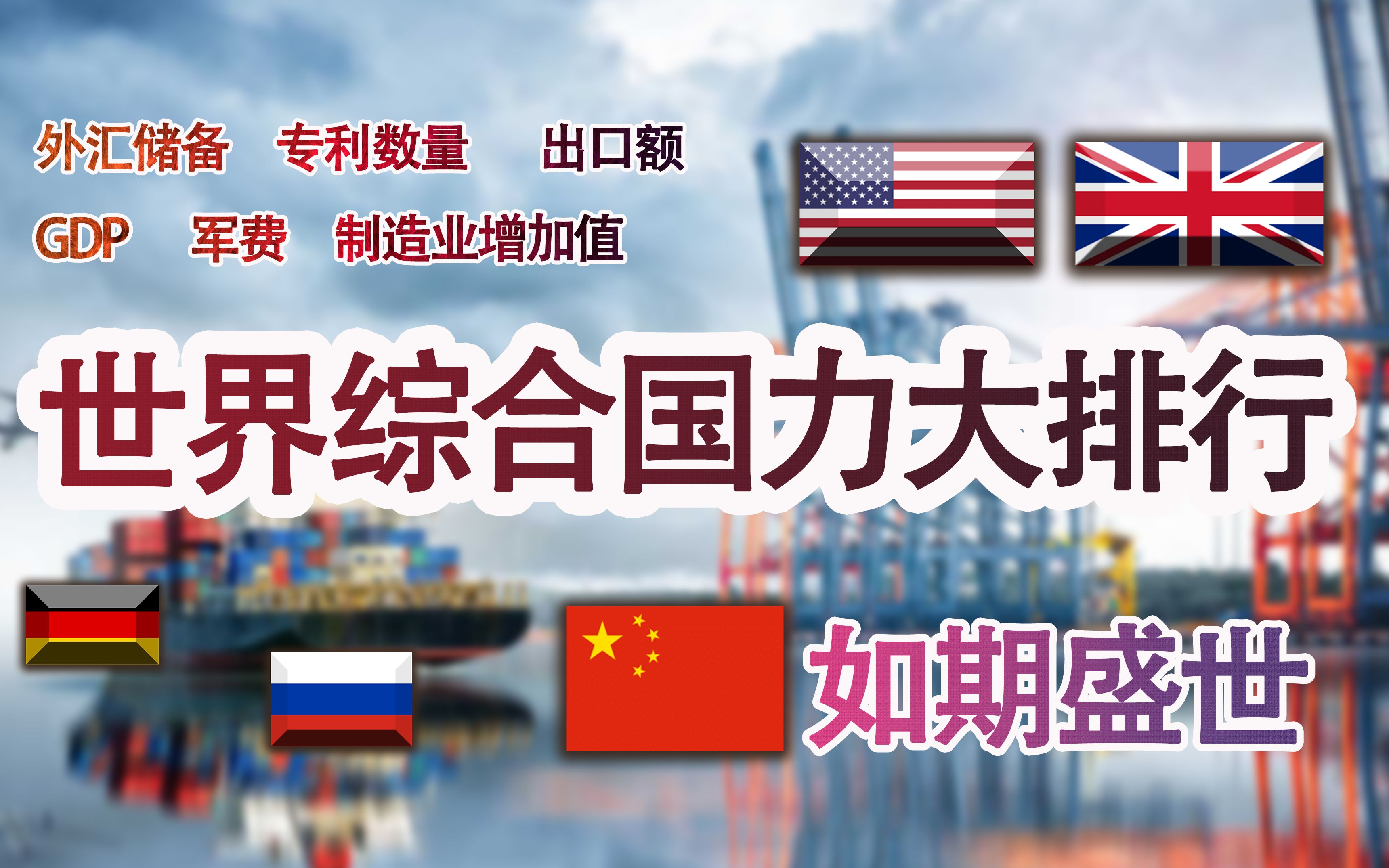 花开盛世 看巨龙腾飞 世界综合国力历年动态排行 4K