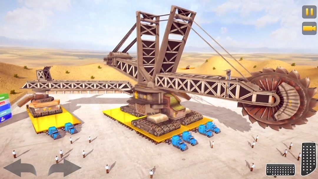 超大货物运输车卡车模拟器 要9辆大卡车组合才装下巨型矿山挖掘机