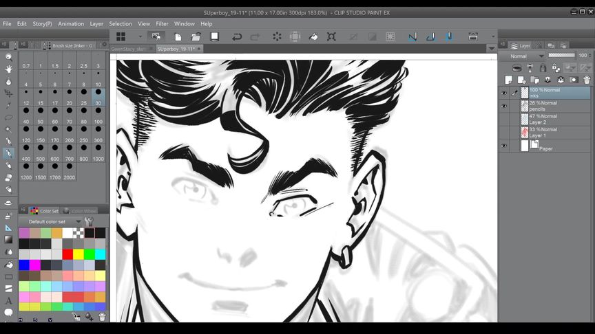 数字绘画-使用ClipStudioPaint绘制超级男孩角色技巧