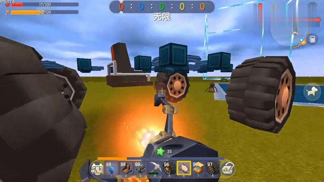 迷你世界:特殊方式“举起”小汽车!新版本的车太轻了,能丢出去