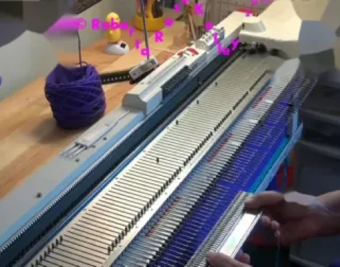 家用编织机机织分片减针护耳帽教程