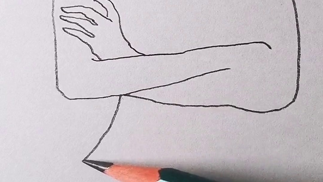 我们一家四口的习惯姿势简笔画。