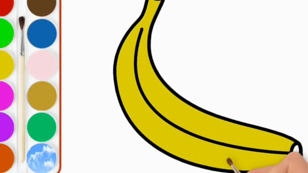 简笔绘画香蕉苹果水果总动员图形,彩绘涂鸦系列教学视频