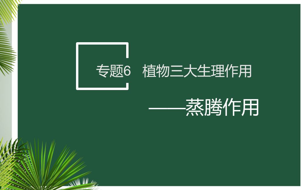 中考生物一轮复习6-蒸腾作用