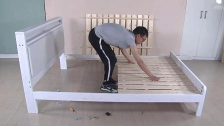 软包实木床安装视频