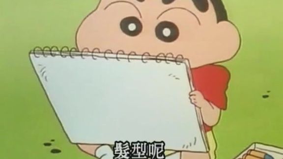 蜡笔小新:小新真是厉害,通过口头上的描述,画出了一个人!