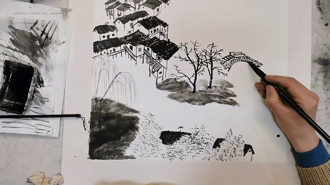 水墨画下的江南水乡,国画爱好者不能不看!