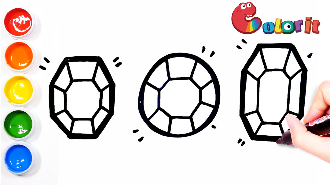 送你闪闪发亮的钻石“大礼包”——教你画3款不同造型的钻石