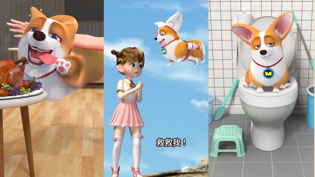 飞狗MOCO:柯基和大狗吵架,不料竟发生这一幕,结果搞笑了!