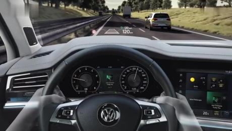 大众全新一代途锐抬头显示器动画演示